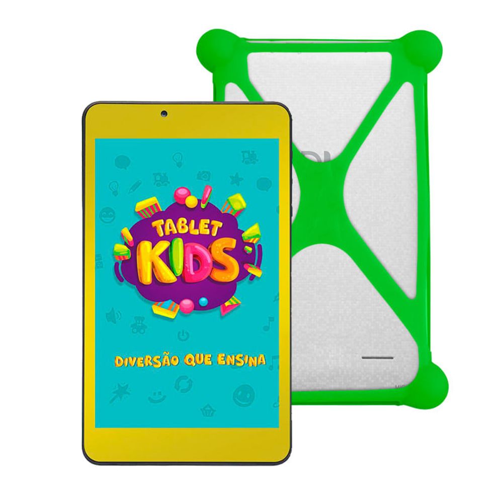 Tablet DL Kids C10 8GB Tela de 7" Wi-Fi Quad Core Branco/Amarelo + Capa ...