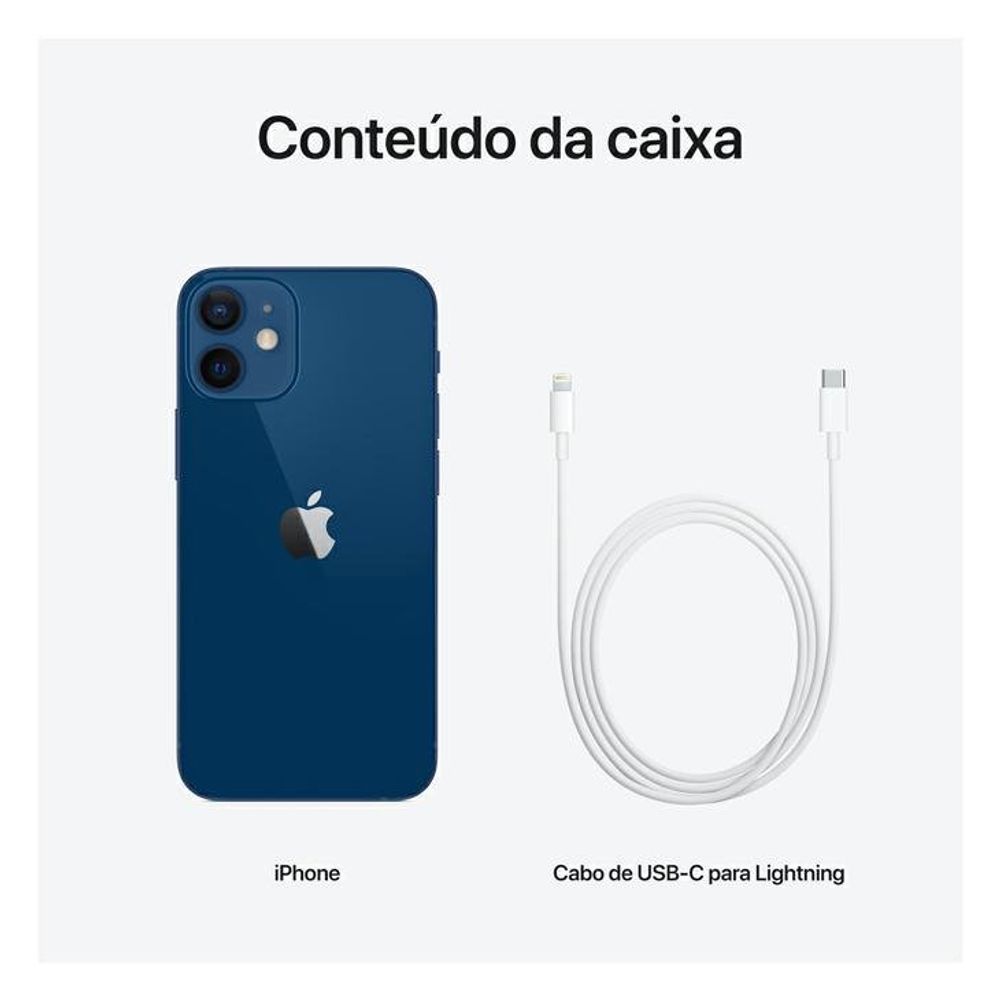 iPhone 12 Mini Apple Azul 128GB Desbloqueado - MGE63BZ/A - Ibyte Atacado
