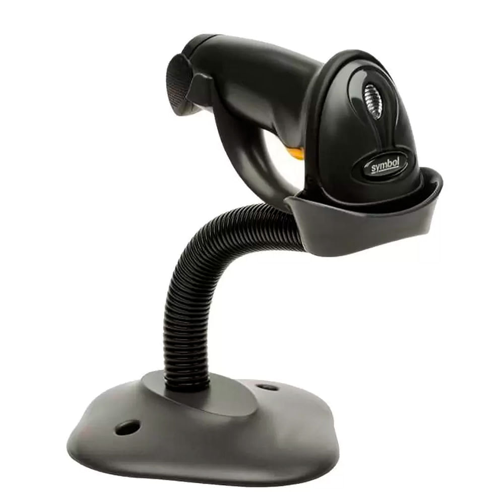 Leitor de Código de Barras Laser 1D Manual Zebra LS 2208 com Suporte ...