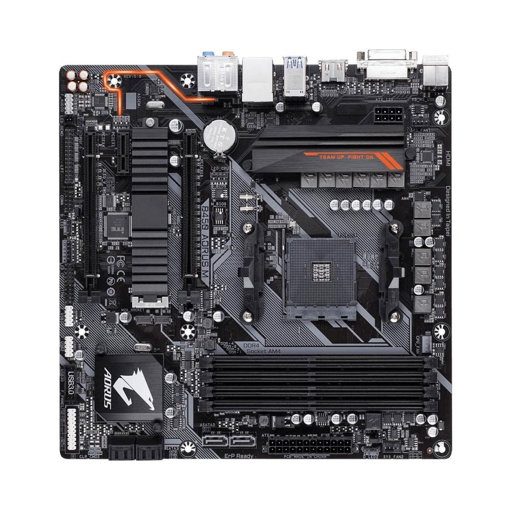 Placa-mãe Gigabyte Aorus B450 Aorus M, AMD AM4, mATX, DDR4 - Ibyte Atacado Placa-mãe Gigabyte Aorus B450 Aorus M, AMD AM4, mATX, DDR4 - Ibyte Atacado