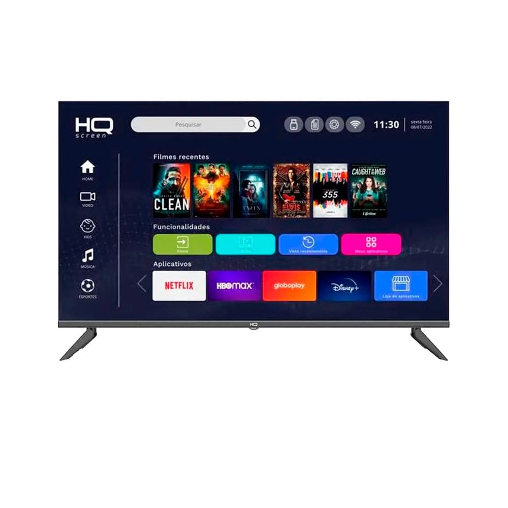 Smart TV LED 43" Ultra HD HQ 2 HDMI 2 USB HQSTV43NK-66524 - Ibyte Atacado
