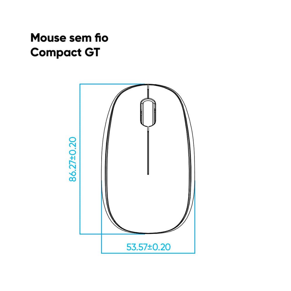 Mouse Recarregável Sem Fio USB Compact 2 | GT - Ibyte Atacado
