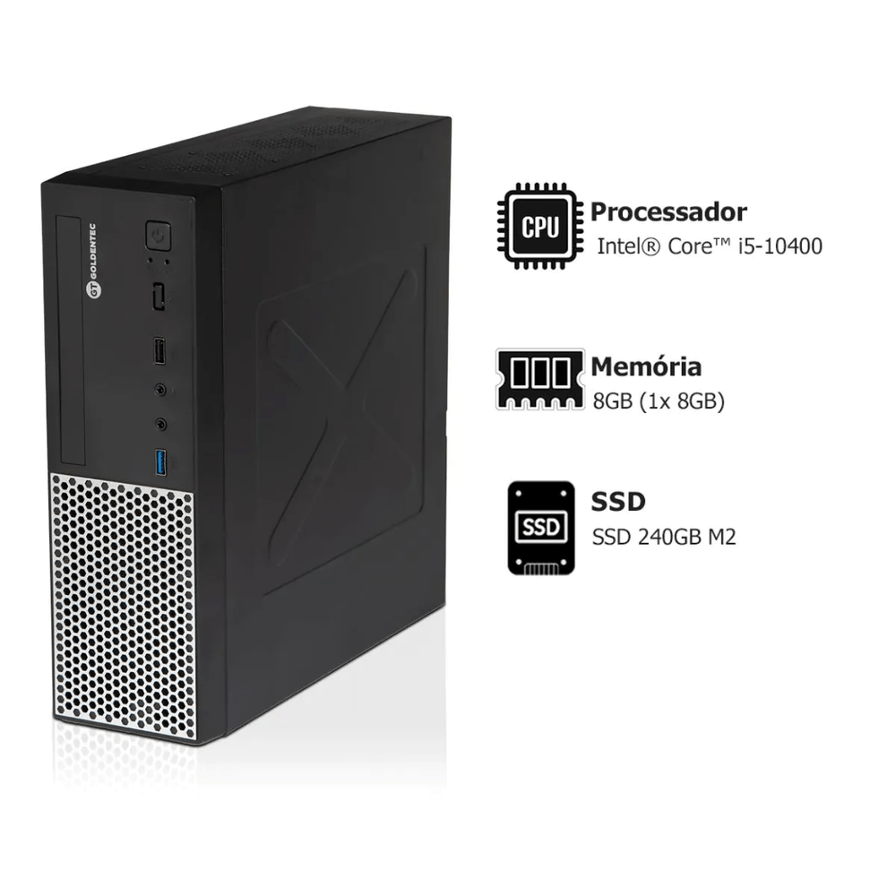 Computador i5-10400 8GB 240GB Windows 11 Pro Goldentec - Ibyte Atacado
