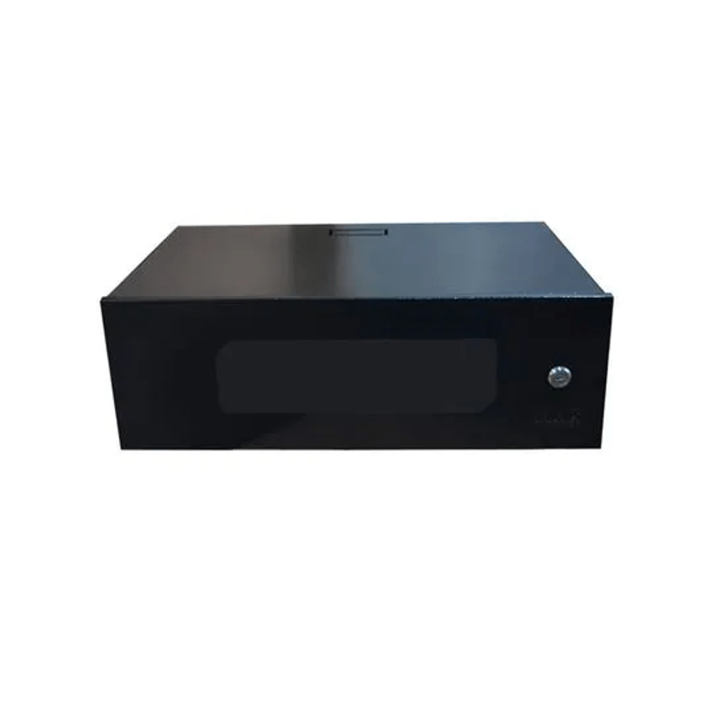 Mini Rack 19" Max Eletron 5UX350mm Acrílico 2 chaves Preto - Ibyte Atacado