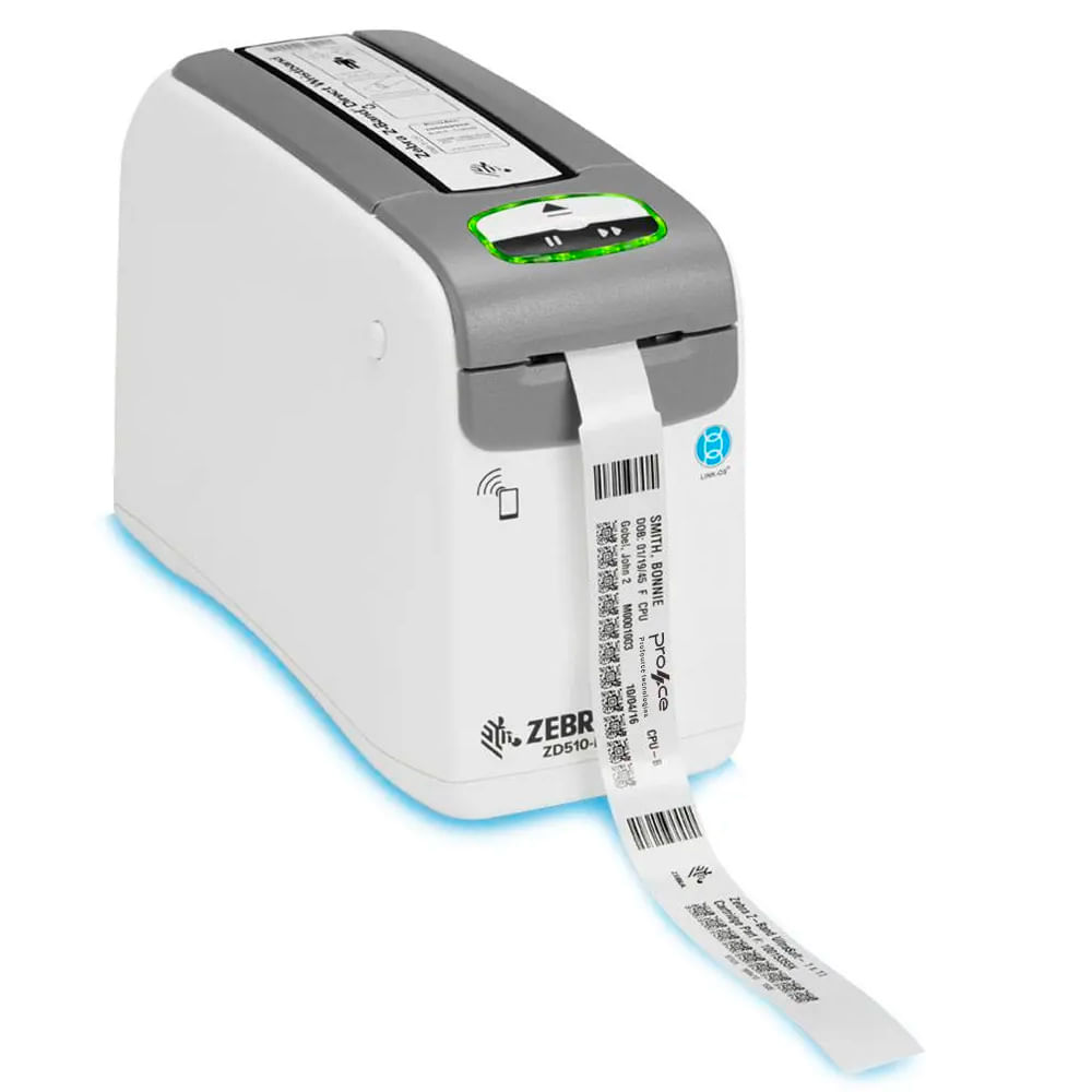 Impressora de Pulseira Zebra USB Branca - Ibyte Atacado